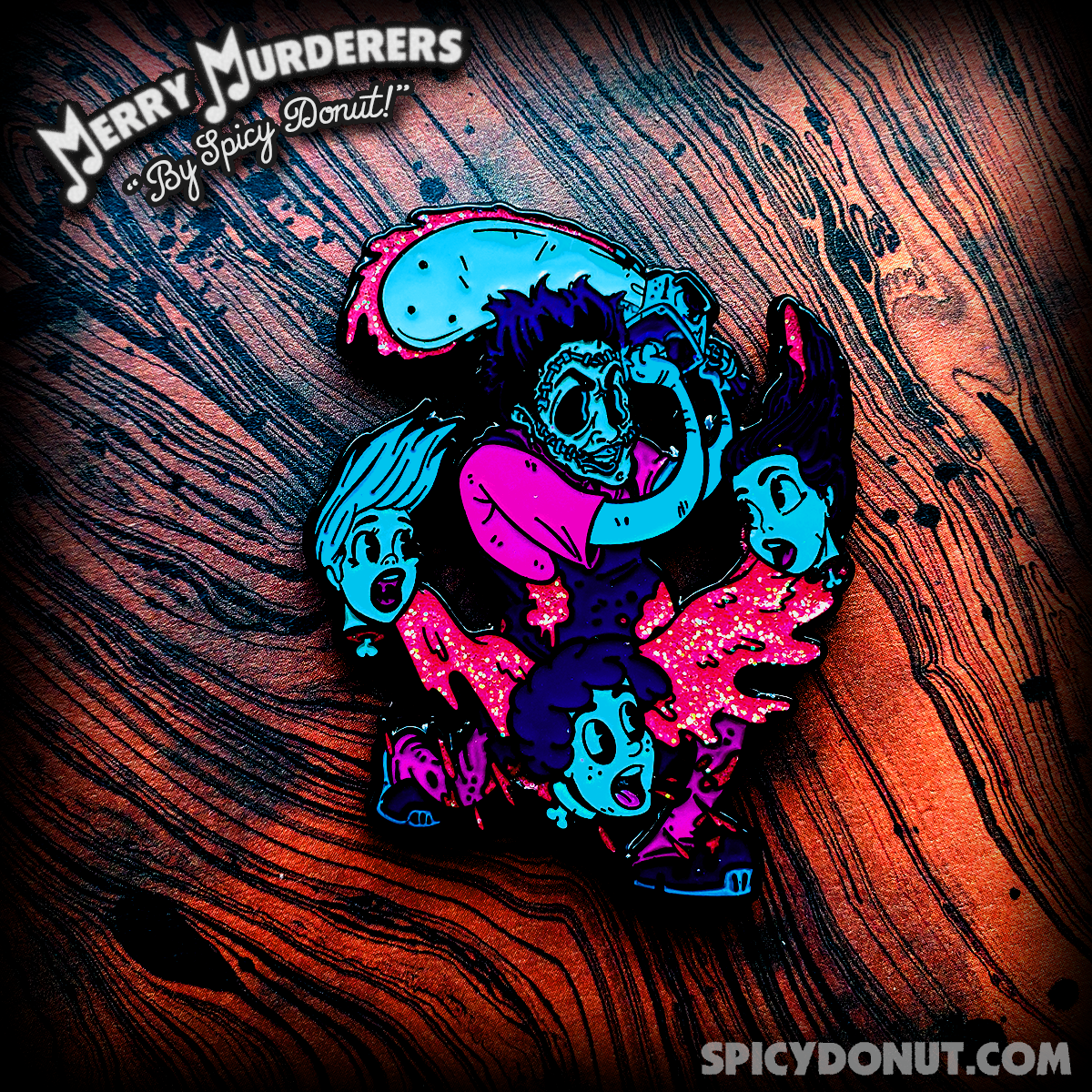 Leatherface in La La Land Enamel Pin – Spicy Donut Shop